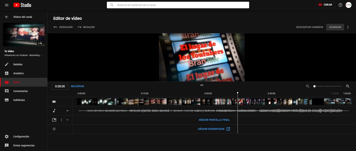 Youtube Studio: Cómo editar vídeos - Cómo ser youtuber